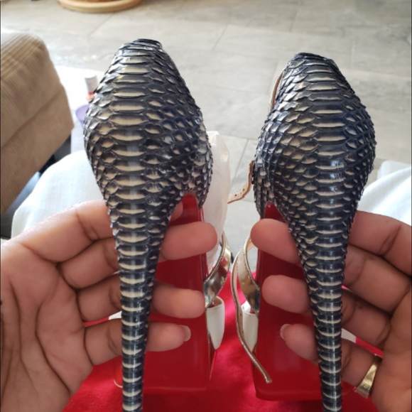 Christian Louboutin | Shoes | Authentic Water Python Red Bottoms Shoe ...